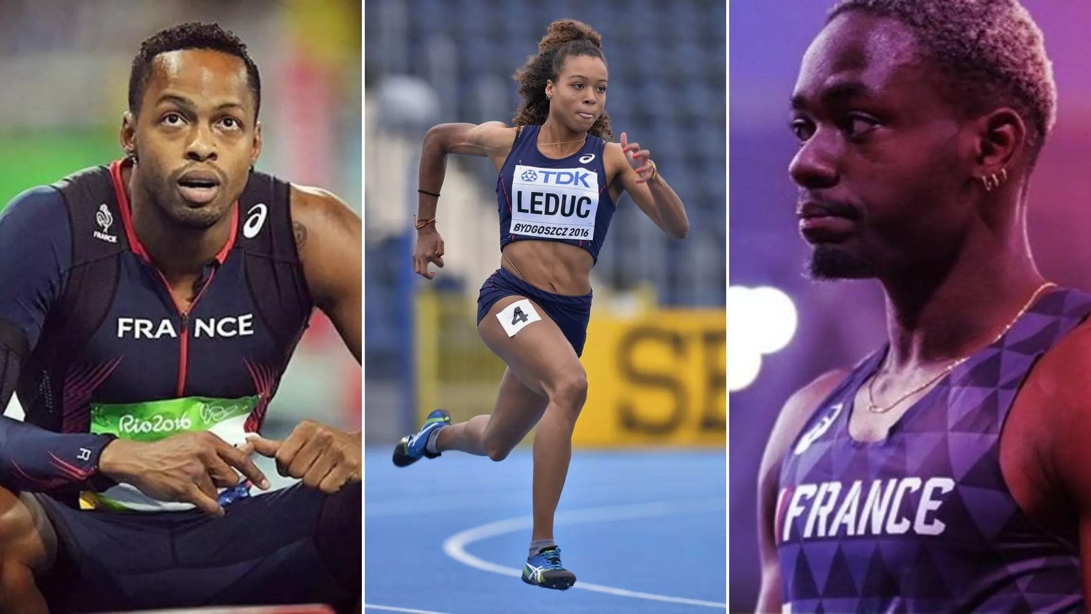 Trois athlètes ultramarins Cynthia Leduc, Dimitri Bascou et Marvin René ...