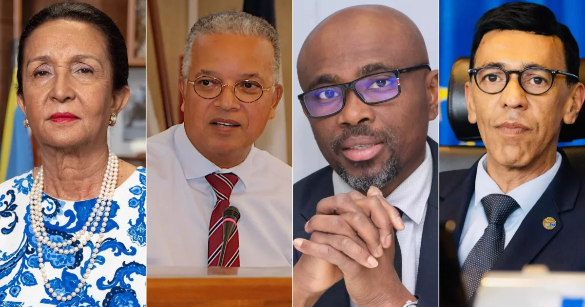 A Madagascar, Emmanuel Macron avec Huguette Bello, Cyrille Melchior ...